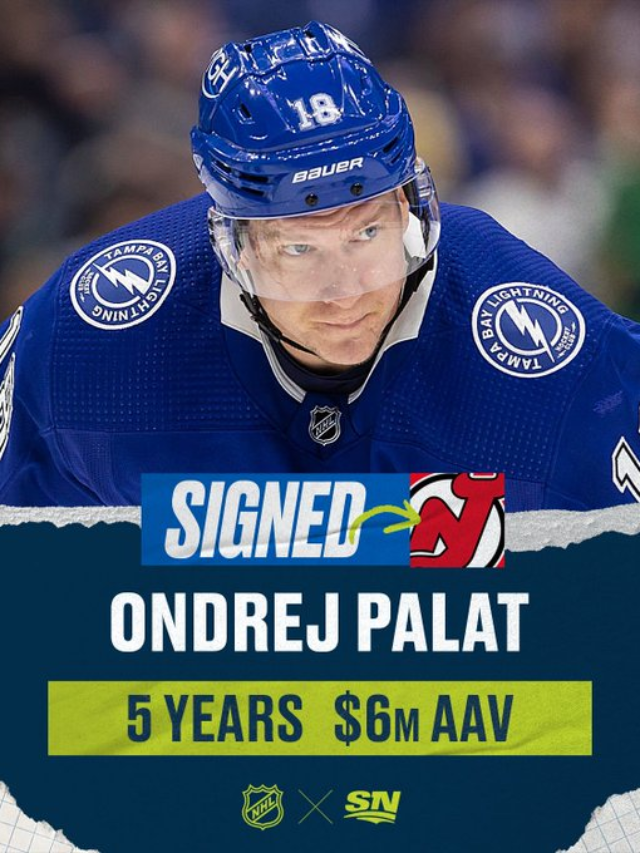 The New Jersey Devils have signed forward Ondrej Palat to a 5-year deal ...