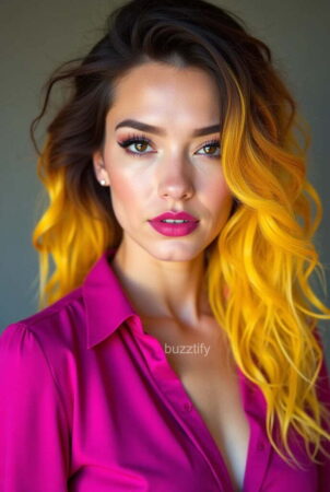 Yellow Ombre Hair Highlights Trends on Blonde & Black Hair - Buzztify