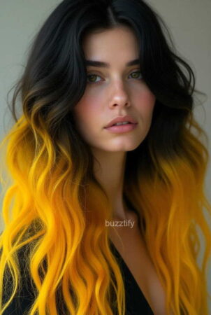 Yellow Ombre Hair Highlights Trends on Blonde & Black Hair - Buzztify