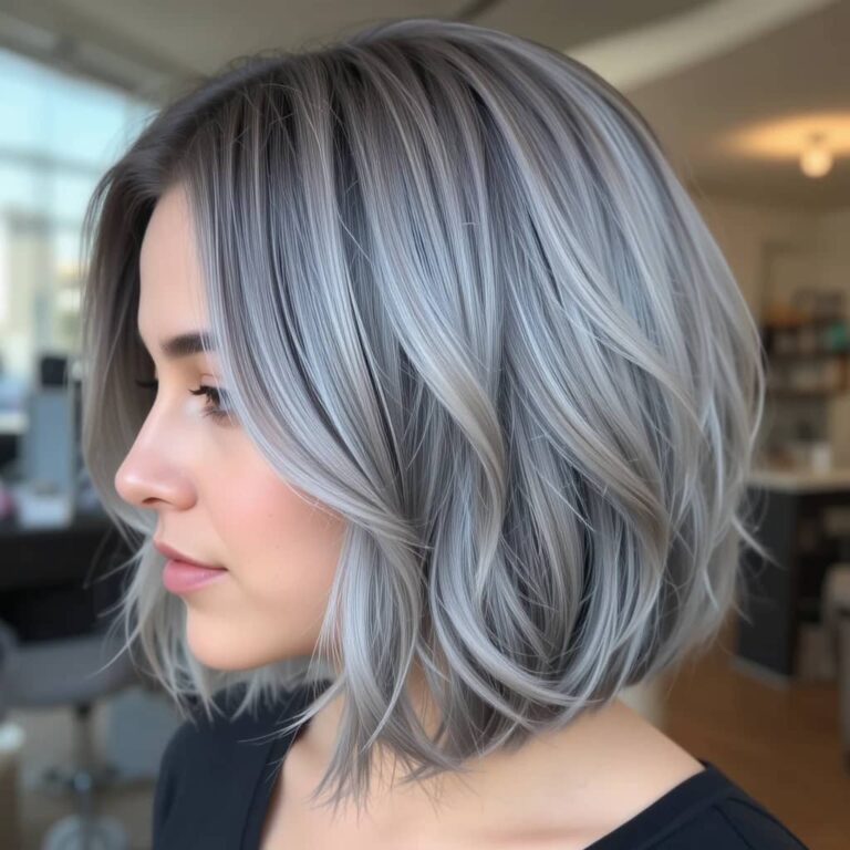 Ash Grey Hair Color Highlights and Hairstyle Trending This Year - Buzztify