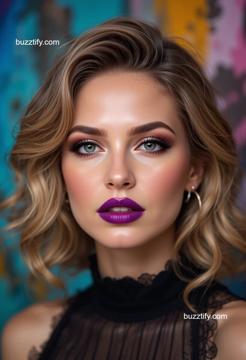 Best Hairstyles to Pair with Purple Lipstick: Dare to Stand Out - Buzztify